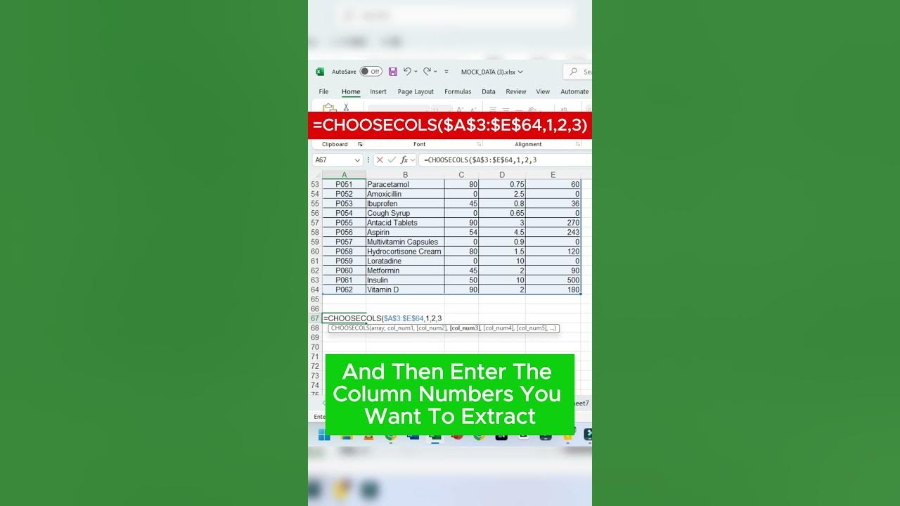 Excel CHOOSECOLS Function: The Hidden Feature You Need to Know - YouTube
