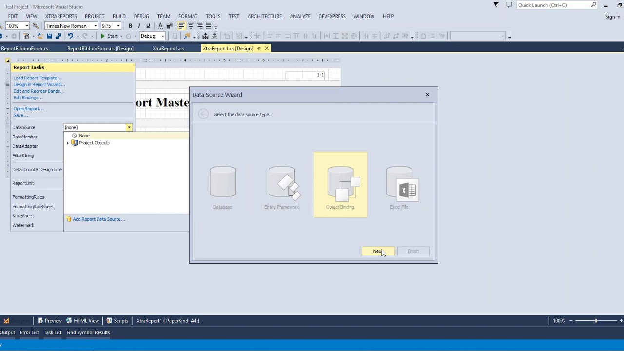 Report Visual Studio xtraReport - YouTube