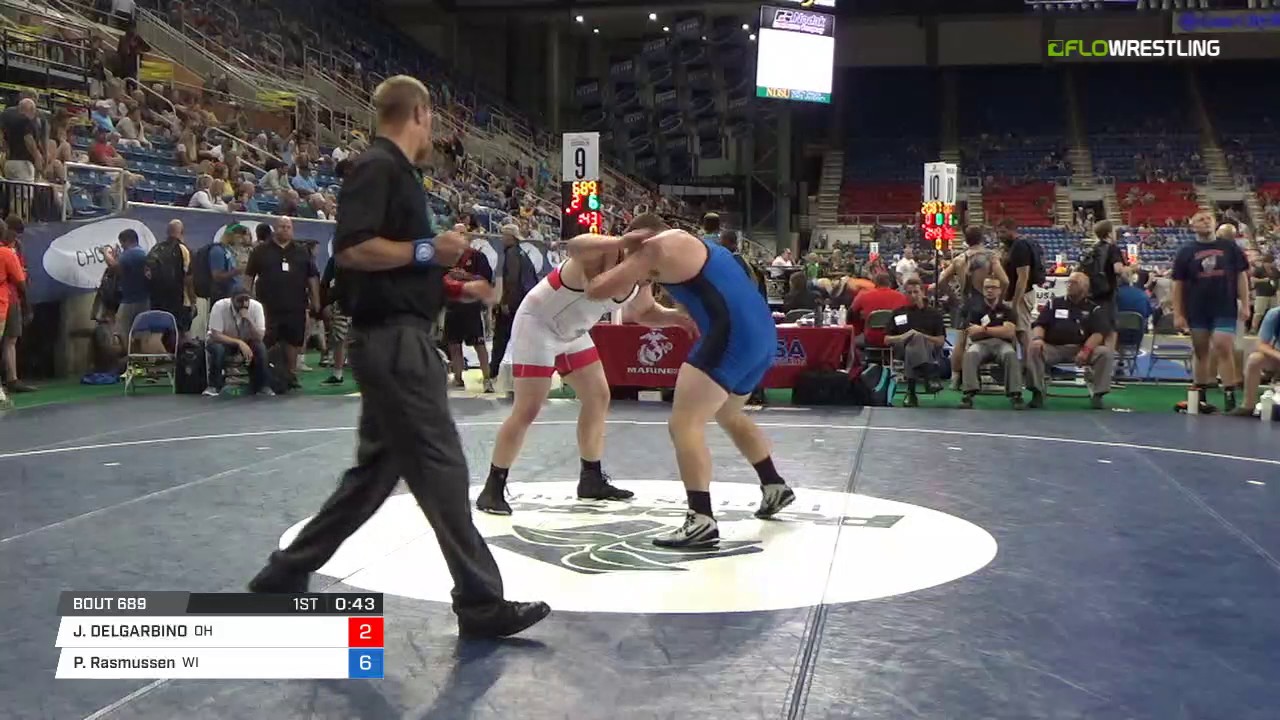 Junior FS 285 Round of 64 - JACK DELGARBINO (OH) vs. Phillip Rasmussen ...