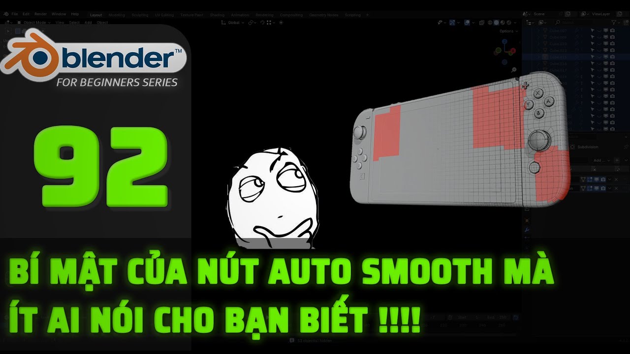 Bài 92: Shade Auto smooth là cái quái gì vậy…? Blender cơ bản | Tự ...