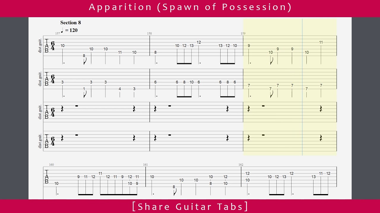 [Share Guitar Tabs] Apparition (Spawn of Possession) HD 1080p - YouTube