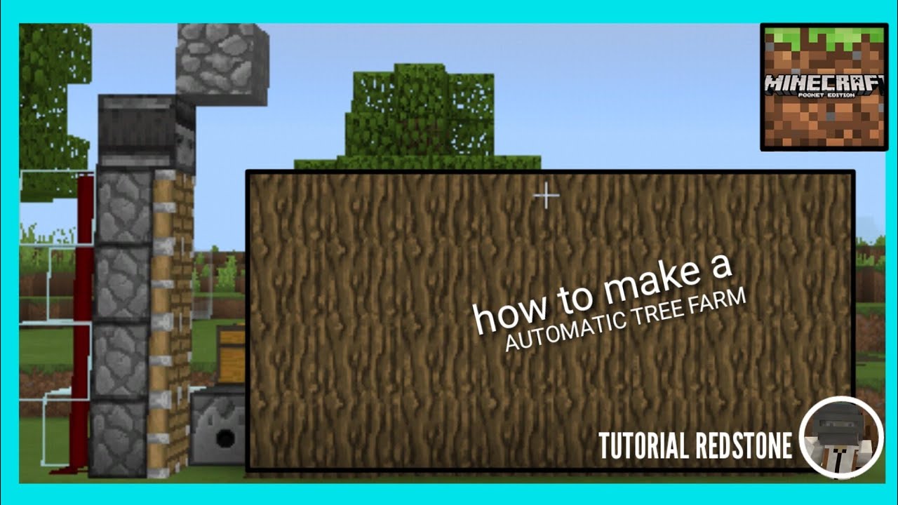 HOW to make a AUTOMATIC TREE FARM in mcpe - YouTube