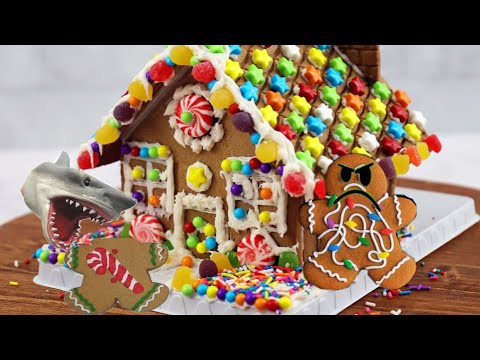 Shark puppet eats a gingerbread man - YouTube
