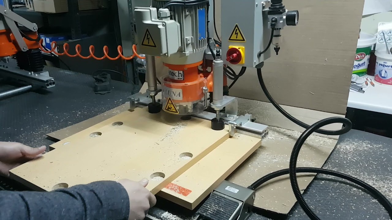 Luna-2 Hinge Slot Milling Machine For Wood (Automatic) - YouTube