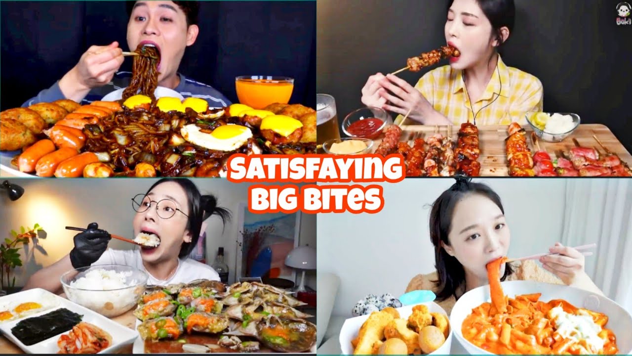 Satisfying Big Bites mukbang compilation PART 2 - YouTube