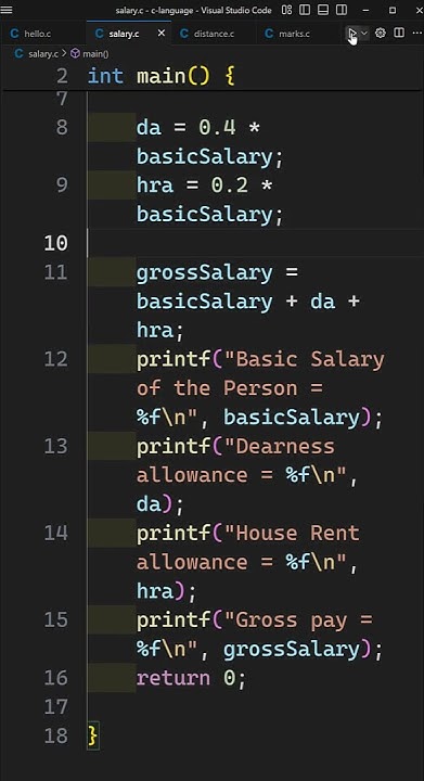 Step-by-Step C Programming Tutorial 💻: Salary Calculation, Distance & Marks Explained! 🎓 - YouTube