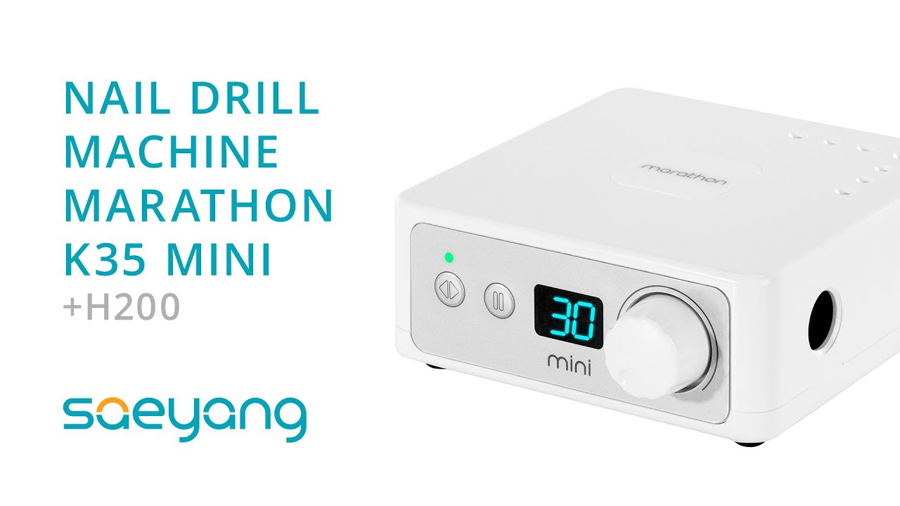 Saeyang nail drill machine Marathon K35 mini white + H200 - YouTube