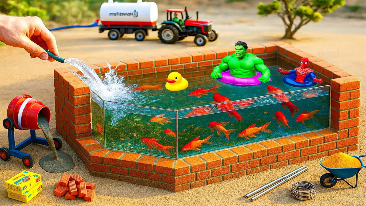 DIY Construction Science Project - Build a Swimming Glass Pool and Mini ...