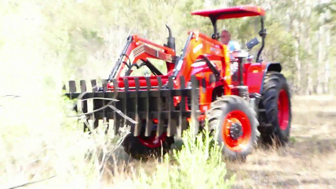 FEL Heavy Duty Stick Rake Apollo 110 HP Tractor - YouTube