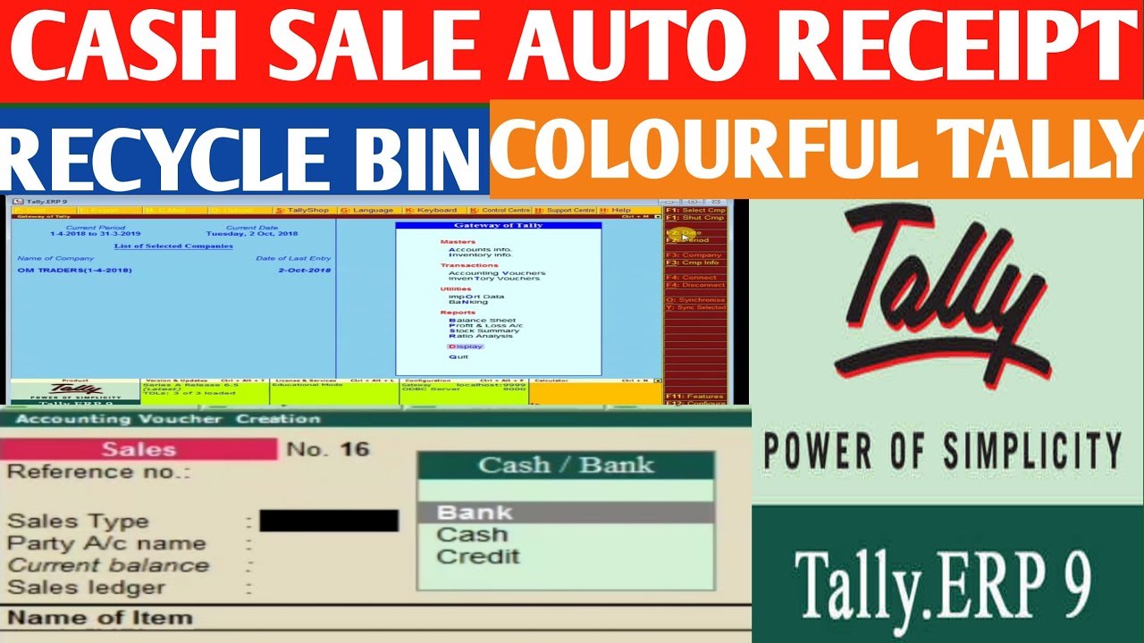 Free TDL cashsale auto receipt ! recycle bin ! colourful tally | Gyan ...
