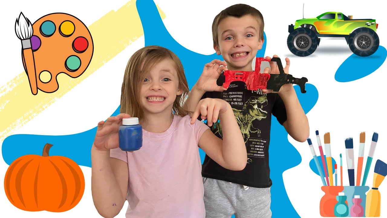 Painting time with Caleb and Emma - YouTube