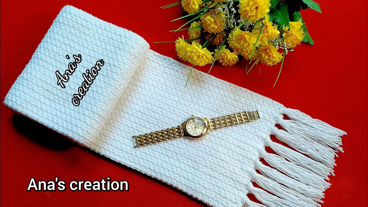 How to very Easy & Fast Crochet Scarf for Beginners!!One Row Repeat😍সহজ ...