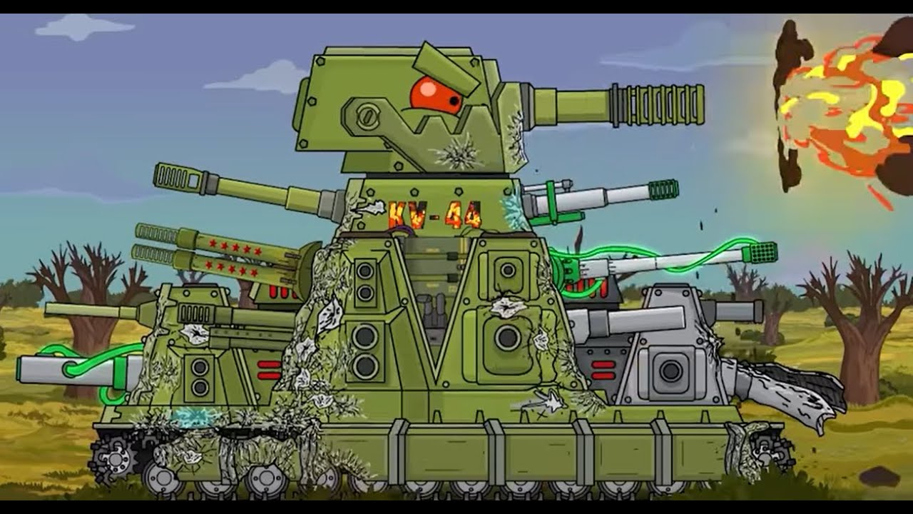 Chiến đấu với tank giáp 2 lớp, Tank KV44 || Phim hoạt hình về xe tăng ...