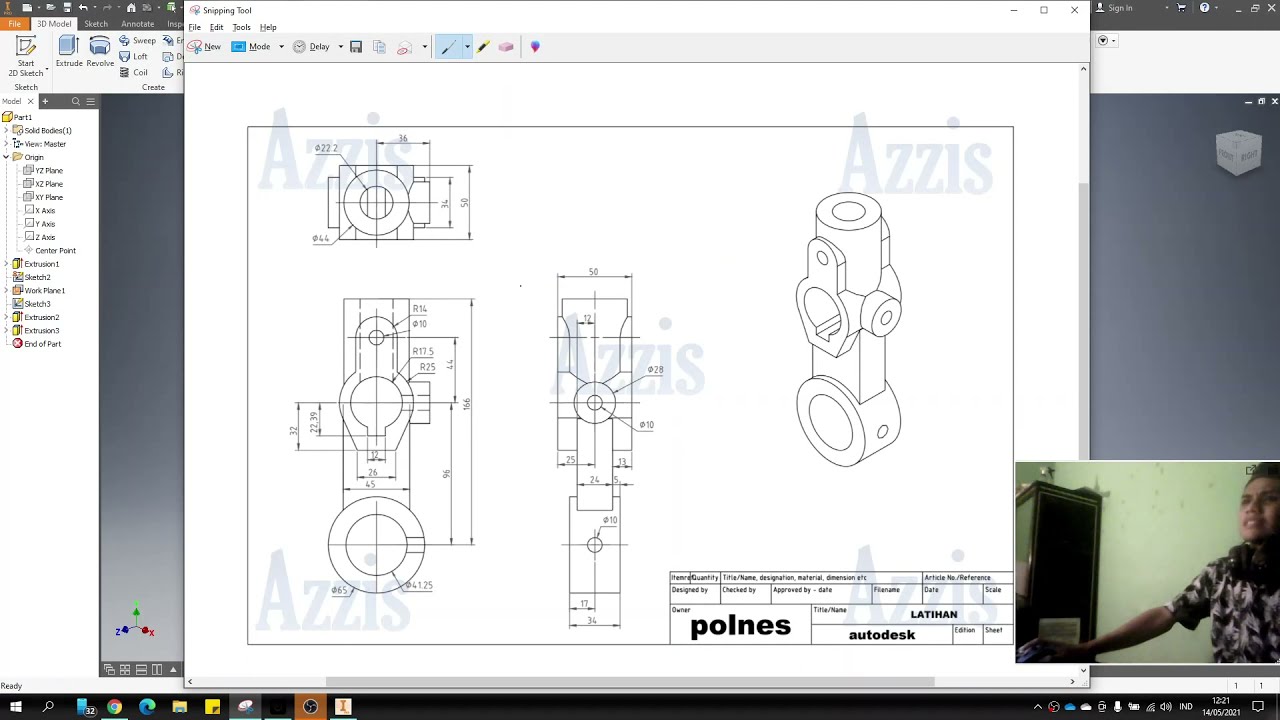 Hari 4 LT 07, Latihan Autodesk Inventor - YouTube