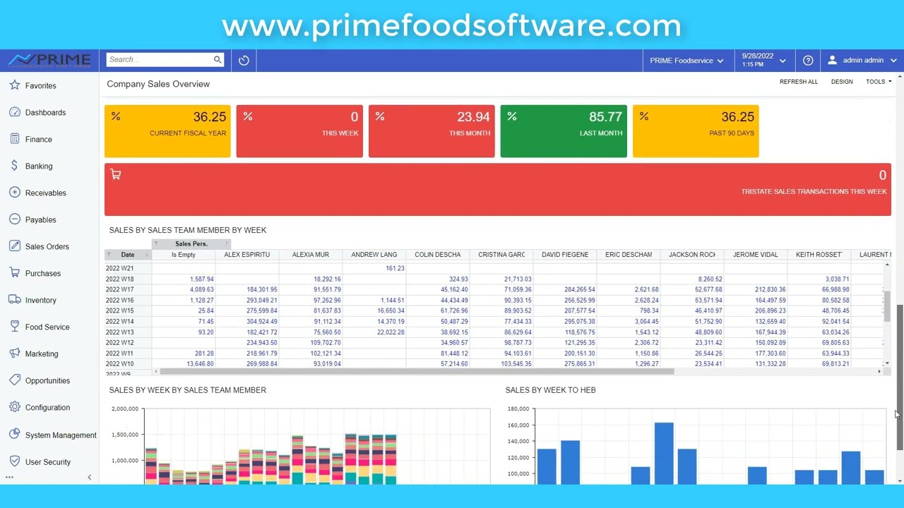 Sales Dashboard in Prime FoodService Software - YouTube