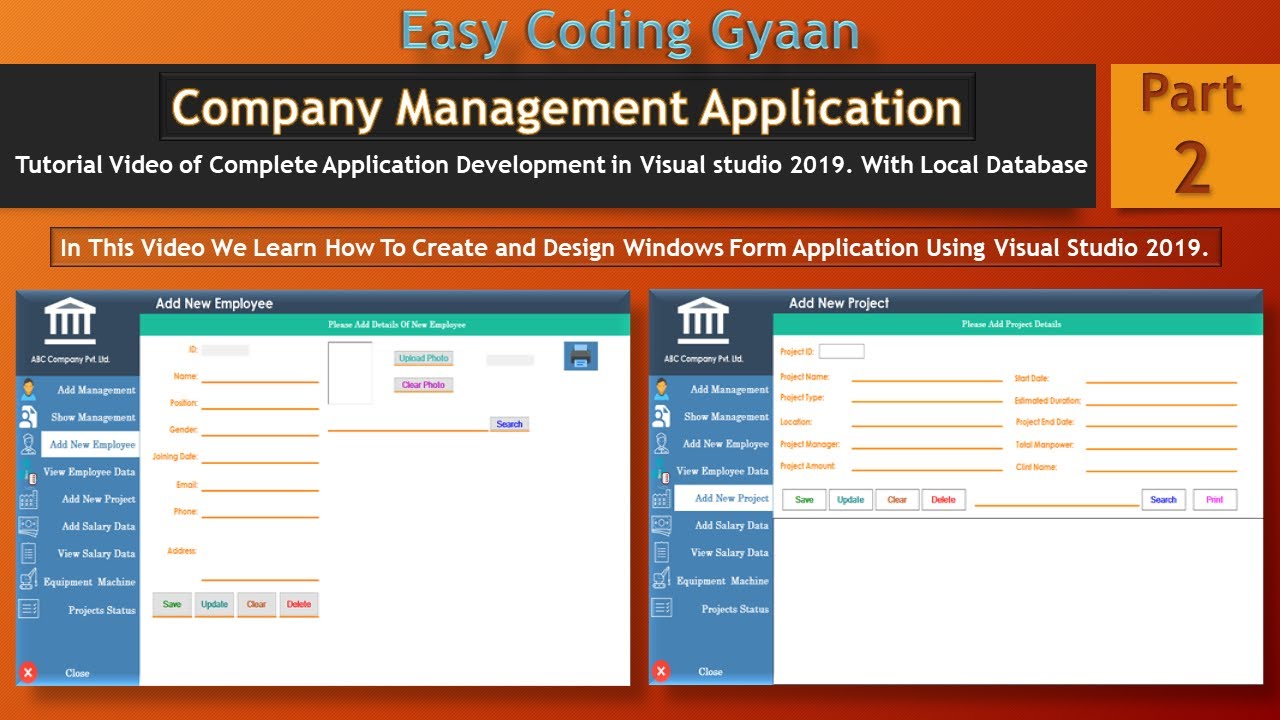 Company Management Application Part-2 | Design and Create Forms. - YouTube