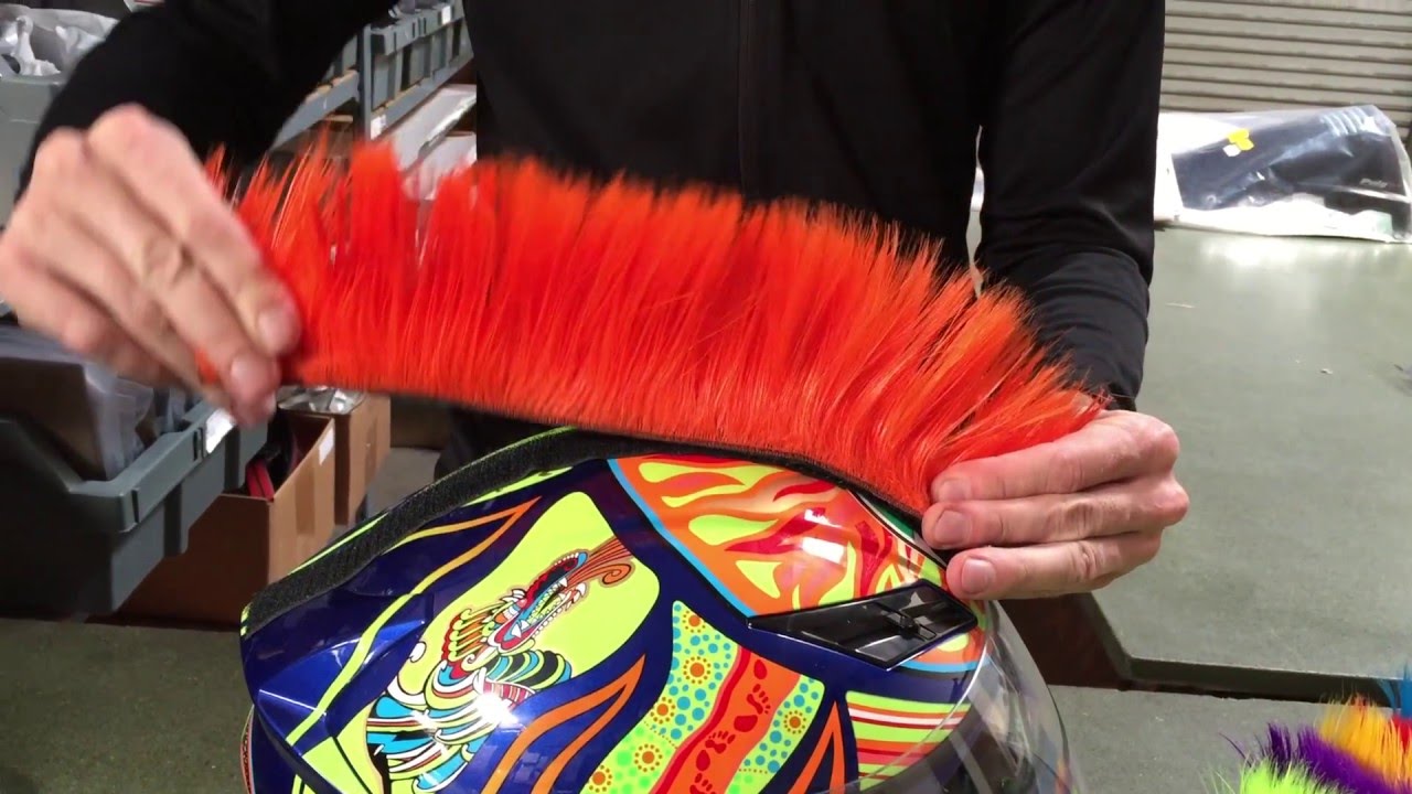 Helmet Hawks...Velcro Mohawk Hair - All Colors Comparison - YouTube
