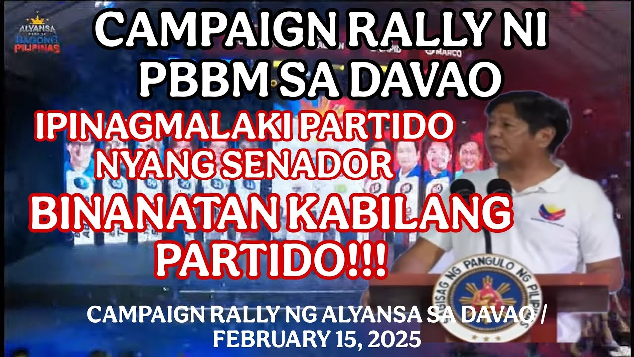 PBBM CAMPAIGN RALLY SA DAVAO: BINANATAN KABILANG PARTIDO! MAINIT NA ...