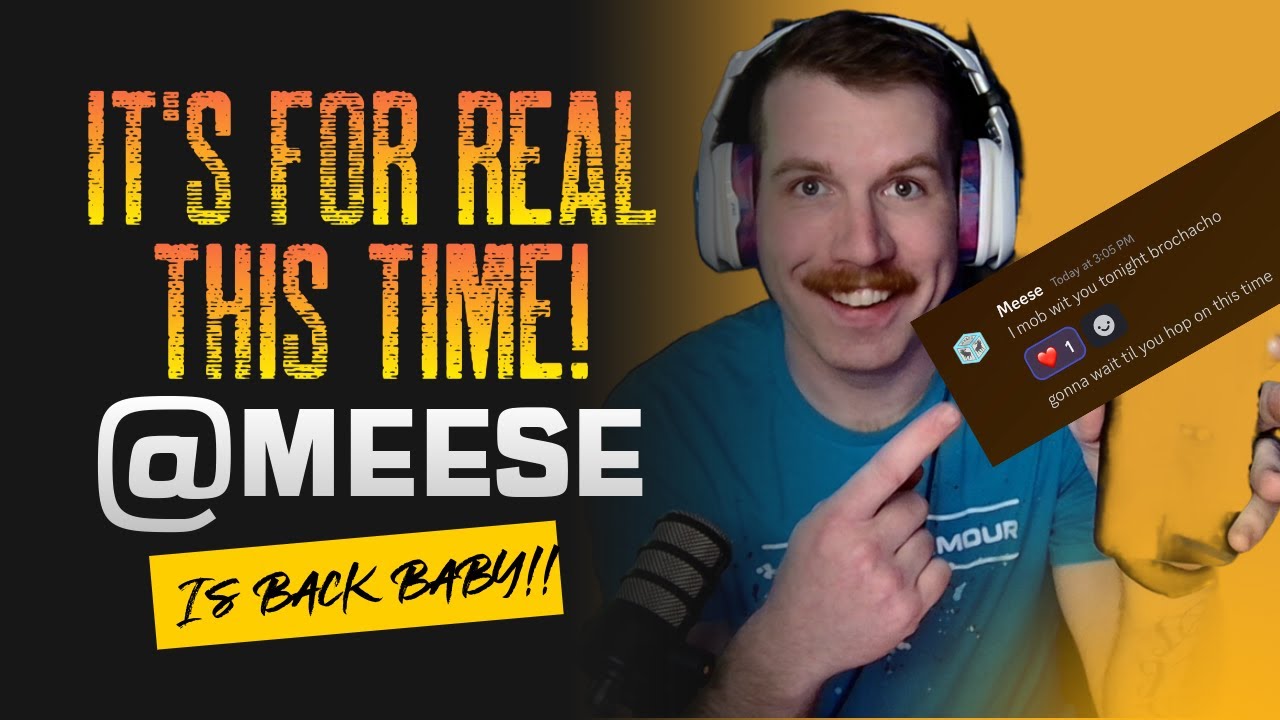 LIVE - It's OFFICIAL @meese is back!! - YouTube