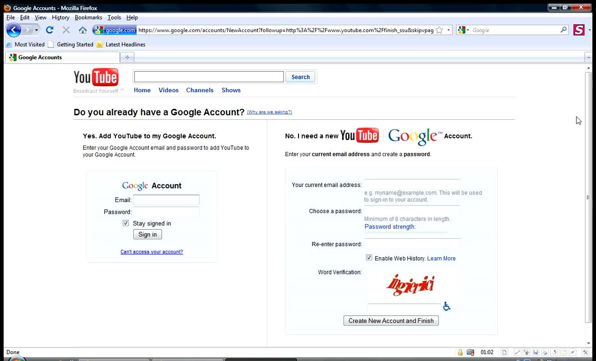creare cont YouTube.avi - YouTube