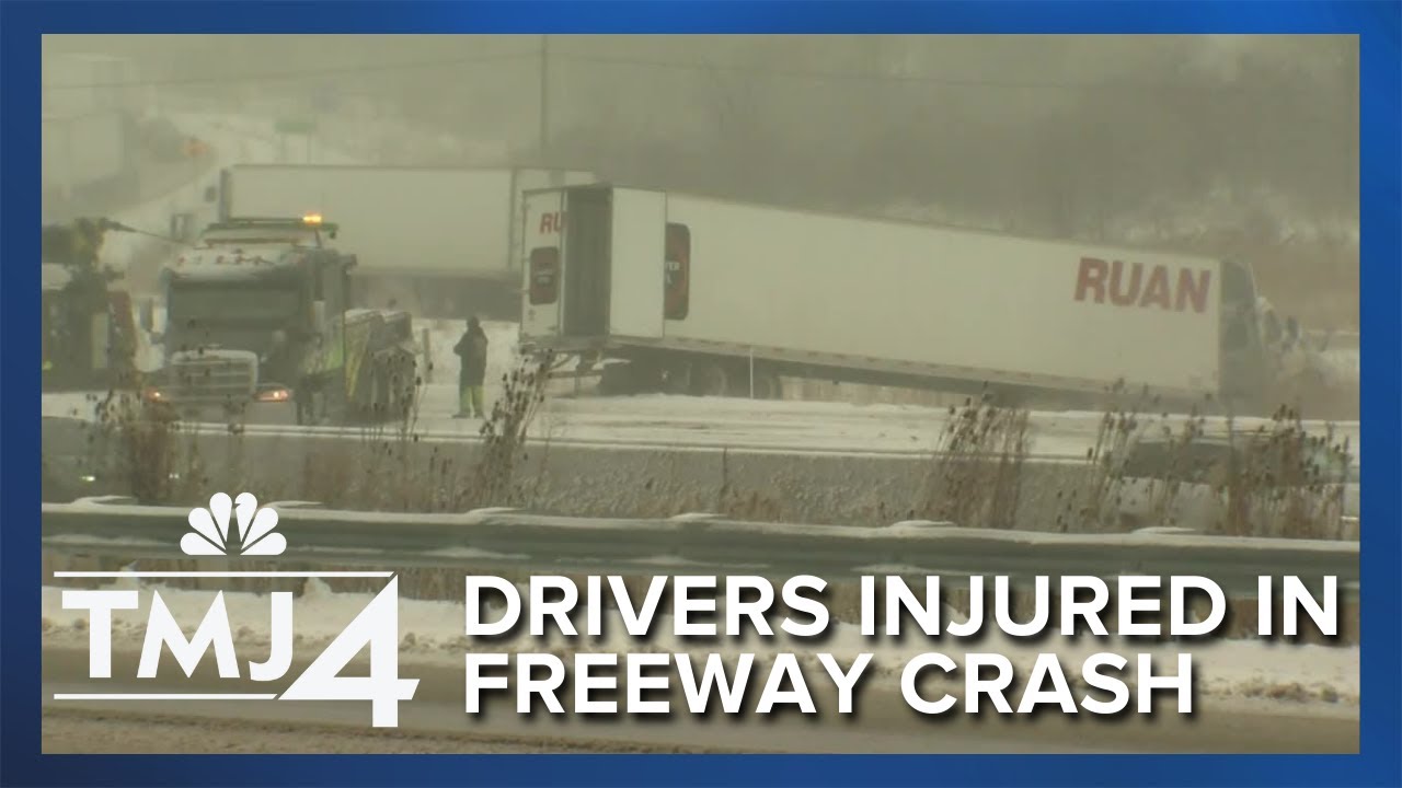 Winter storm causes freeway pileup in Southeast Wisconsin - YouTube