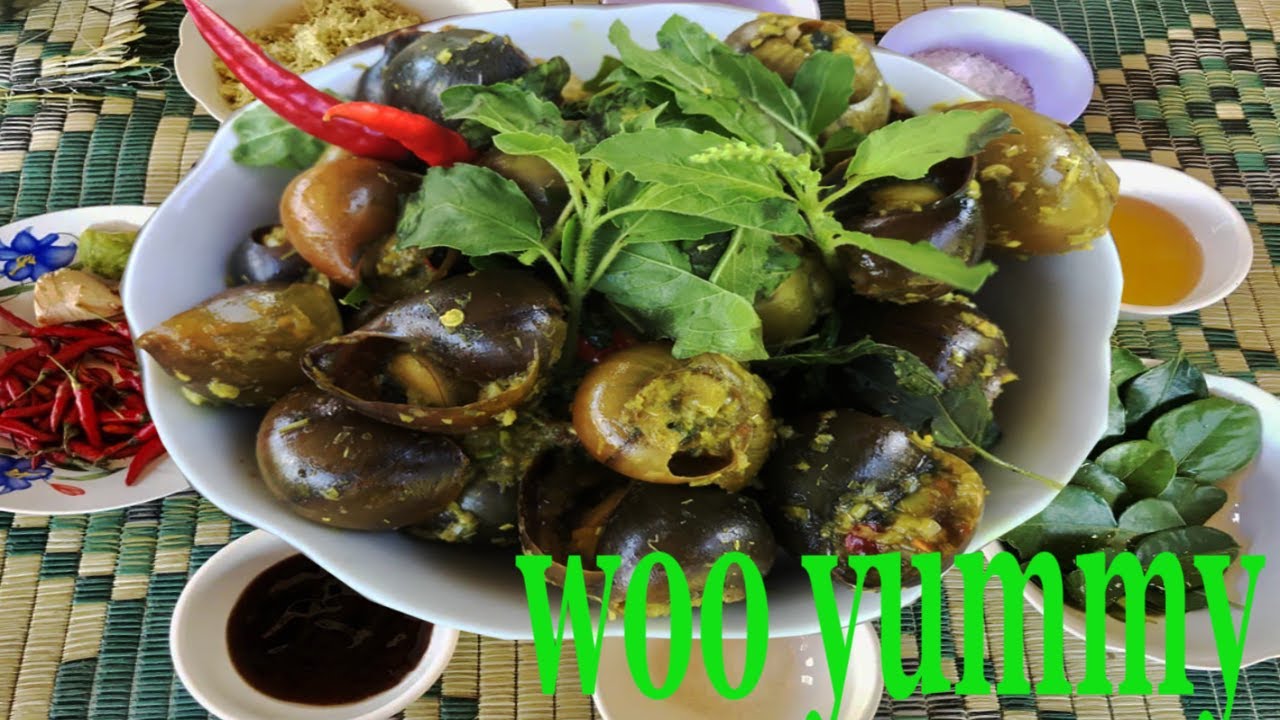 yummy yummy,. How to make spicy fried snail, ឆាក្ដៅខ្យងពិសេស - YouTube