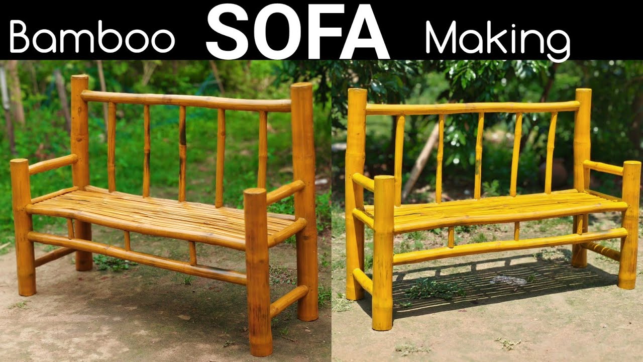 How to make bamboo sofa | Bamboo furniture making | Bamboo sofa - YouTube