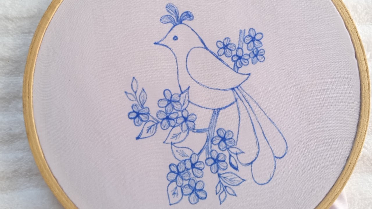 Beautiful bird 🐦 🐦 hand embroidery design tutorial using very easy ...