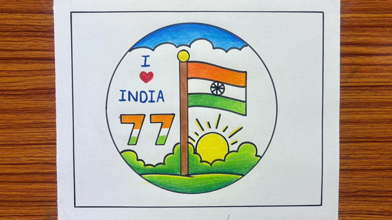 77th Republic Day Poster Drawing / Republic Day Drawing / Easy Republic ...