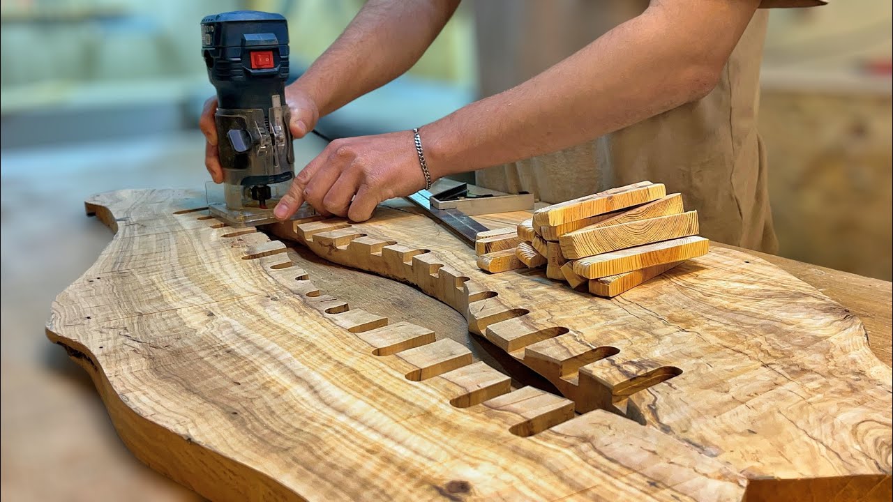 Coffee Table Making / No Epoxy / Woodworking - YouTube
