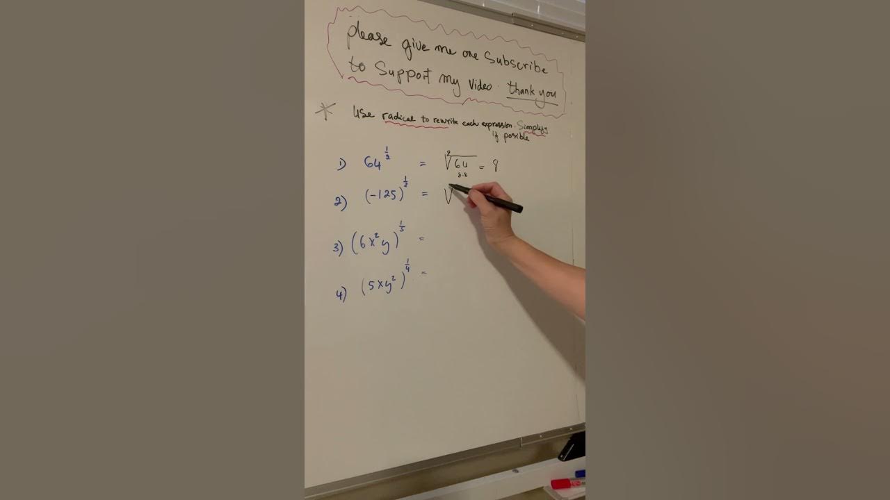 #algebra1 use radical notation to write each expression. Simplify if possible #maths # ...