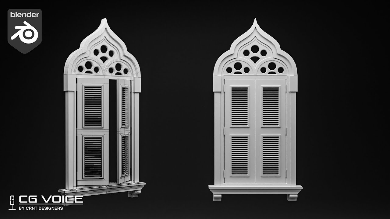 Italian window modeling in blender _ blender modeling - YouTube