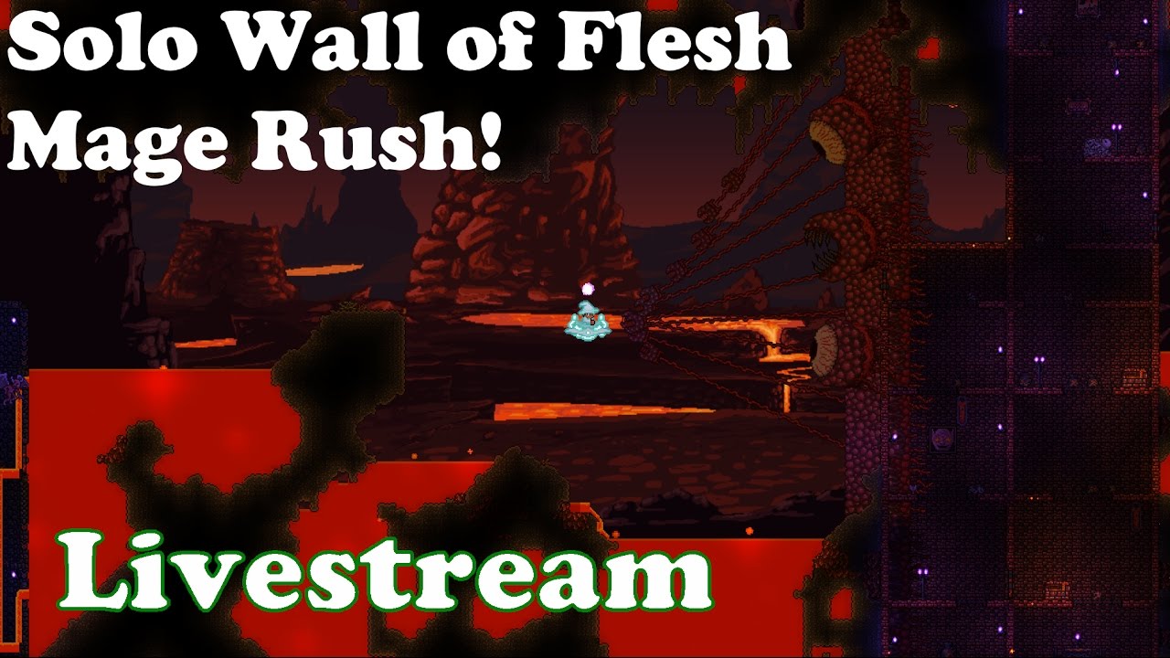 Terraria Livestream #4: Solo Wall of Flesh Mage Rush - YouTube