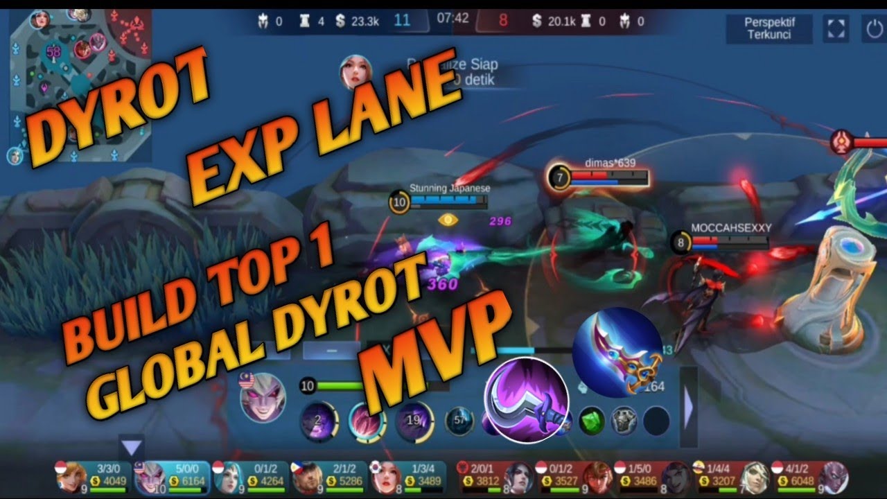 GAMEPLAY DYROT !! TUTORIAL DYROT EXP LANE ~THE BEST BUILD TOPGLOBAL 1 DYROT 😍 - YouTube