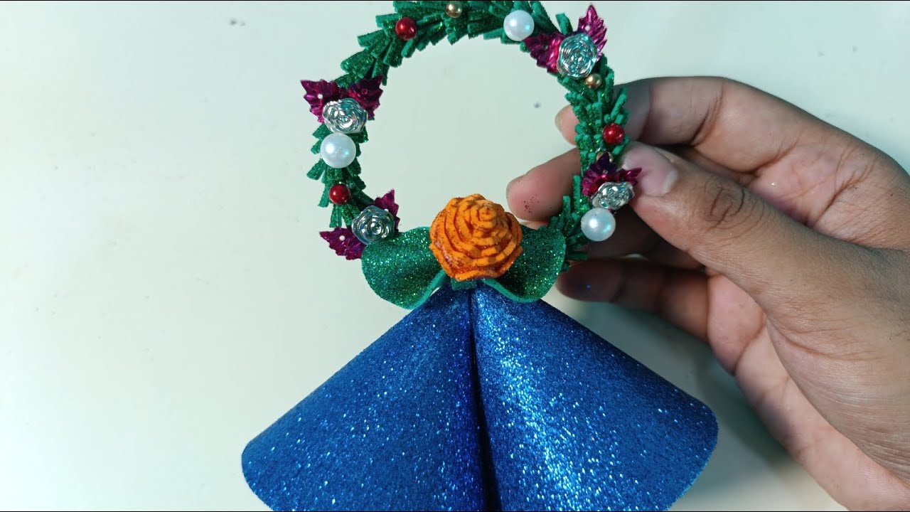 DIY | How To Make Foam Christmas Bells Christmas Ornament - YouTube