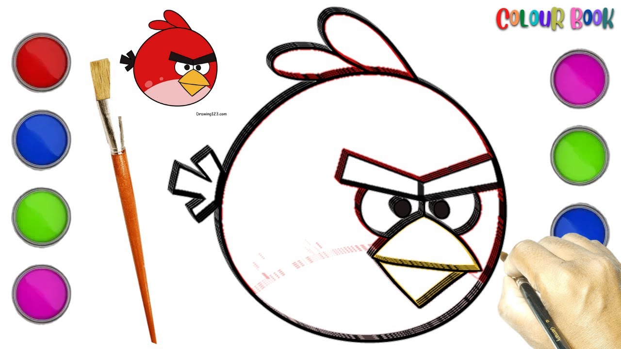 HOW TO DRAW ANGRY BIRD EASY| draw ANGRY BIRD Step by step | draw angry ...