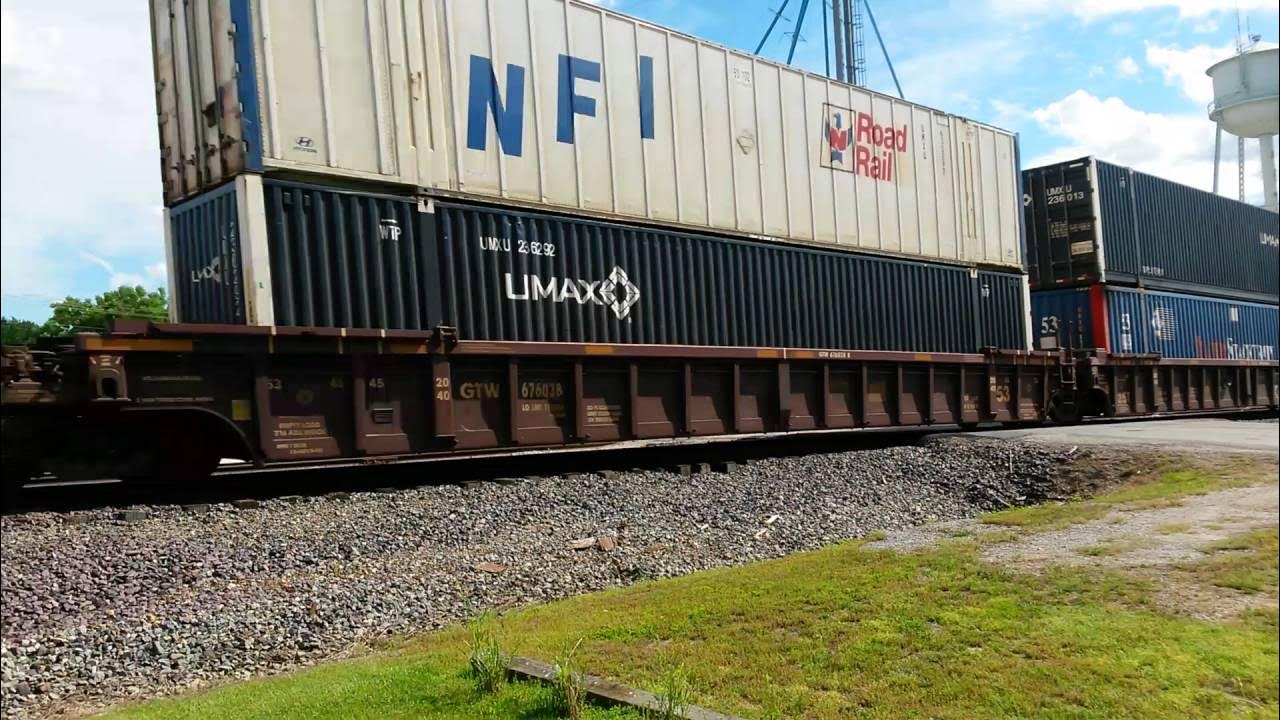 Kcs ivnkc 14 schnieder intermodal train westbound 6-9-16 - YouTube