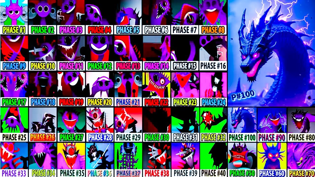 Incredibox Sprunki Mix All Phases Phase 10 VS Phase 20 VS Phase 30 VS Phase 40 VS Phase 50-60-70 ...