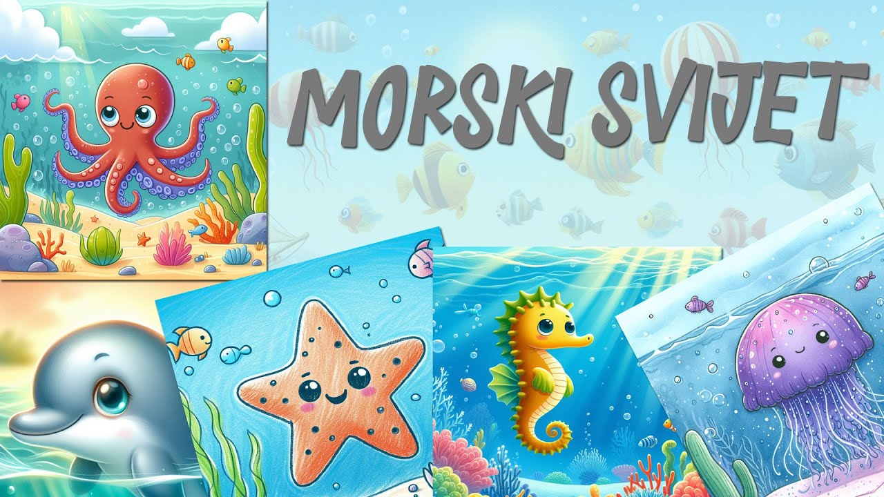Morski Svijet-Morske Životinje-Edukativni Video Za DJecu Jasličke Dobi ...