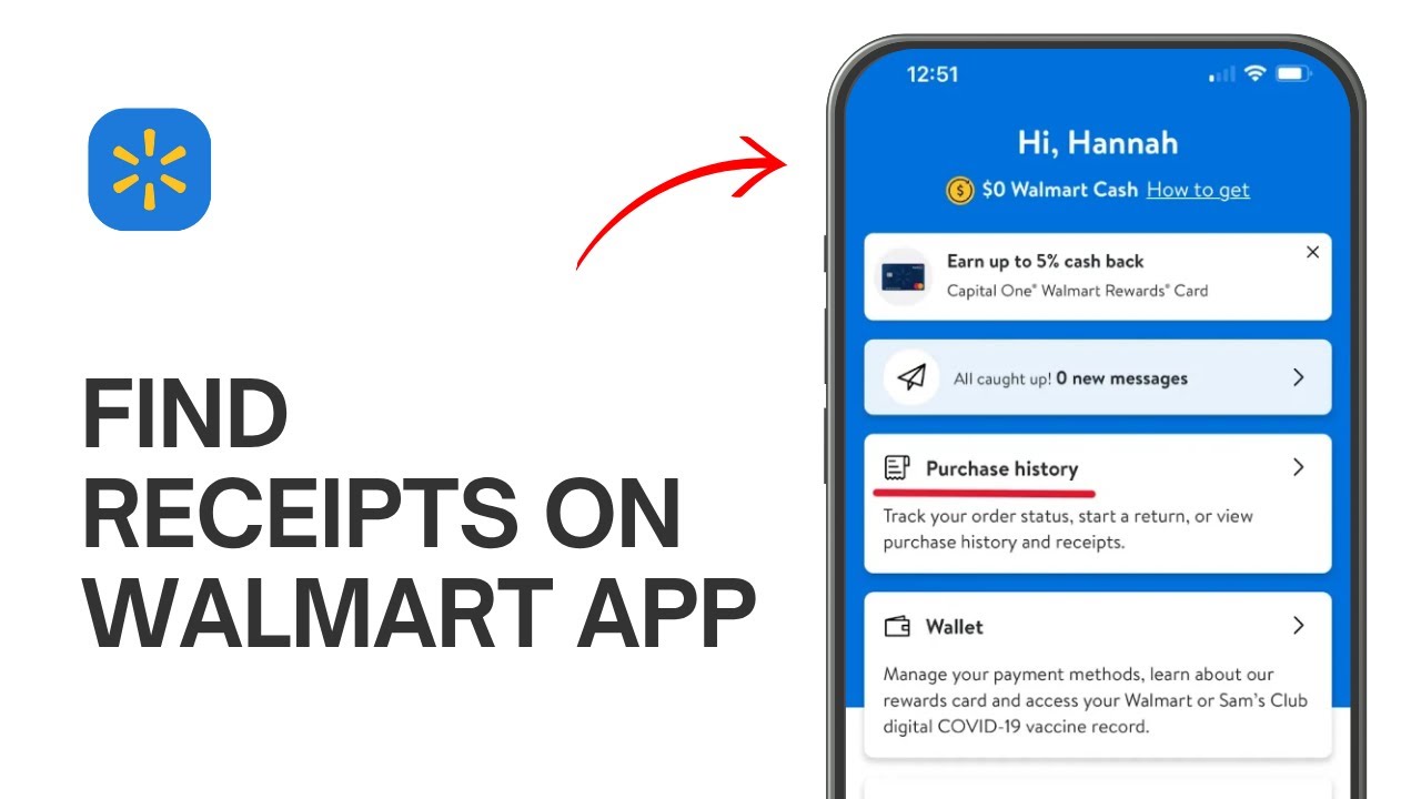 How to Find Receipts on Walmart App - YouTube