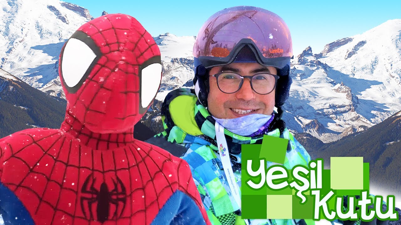 Spiderman Barbie ile kayak merkezindeler! Nail Baba ile Yeşil Kutu ...