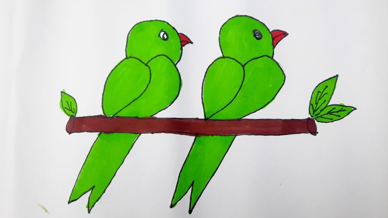 How To Draw Couple Bird Step By Step || 22 Number Draw || Easy Drawing ...