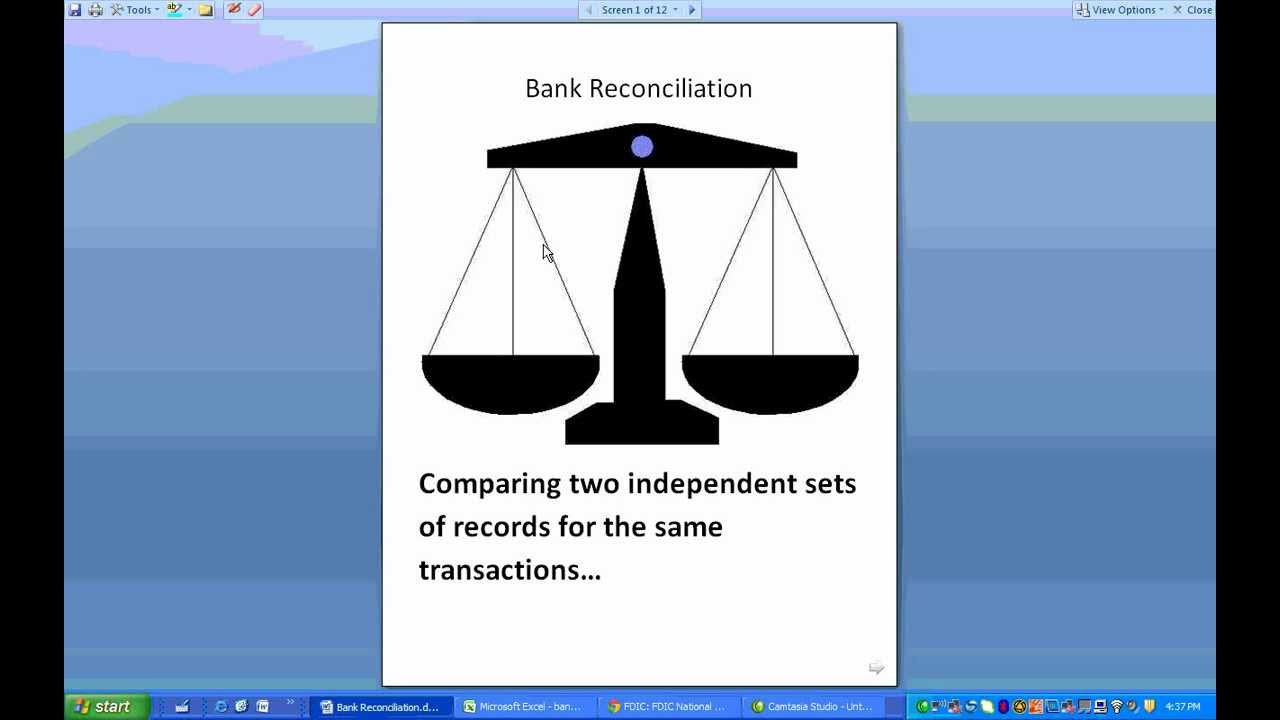 Bank reconciliation - how to reconcile a bank account - YouTube