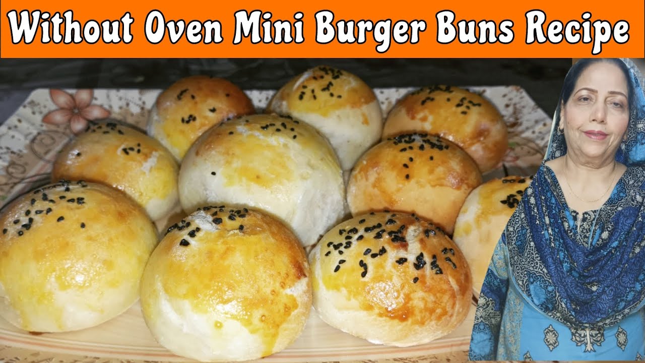 Mini Burger Buns Recipe || اب برگر بن پتیلے میں گھر پر بنائے || Without ...