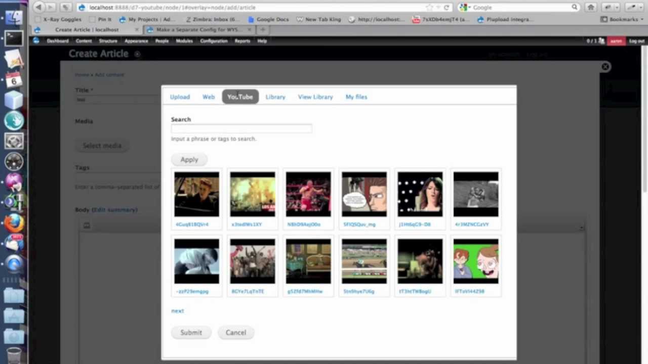 Demo of Drupal's Media: YouTube module - YouTube