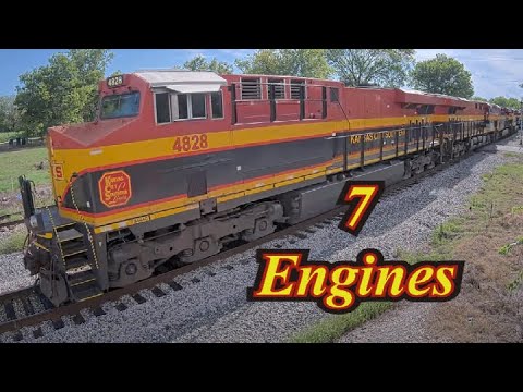 KCS 4828 Leads the "7 Engine" Dash Train - YouTube
