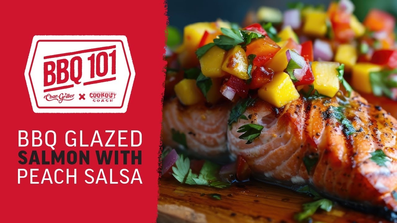 BBQ Glazed Salmon with Fresh Peach Salsa on Char-Griller Grill | BBQ ...