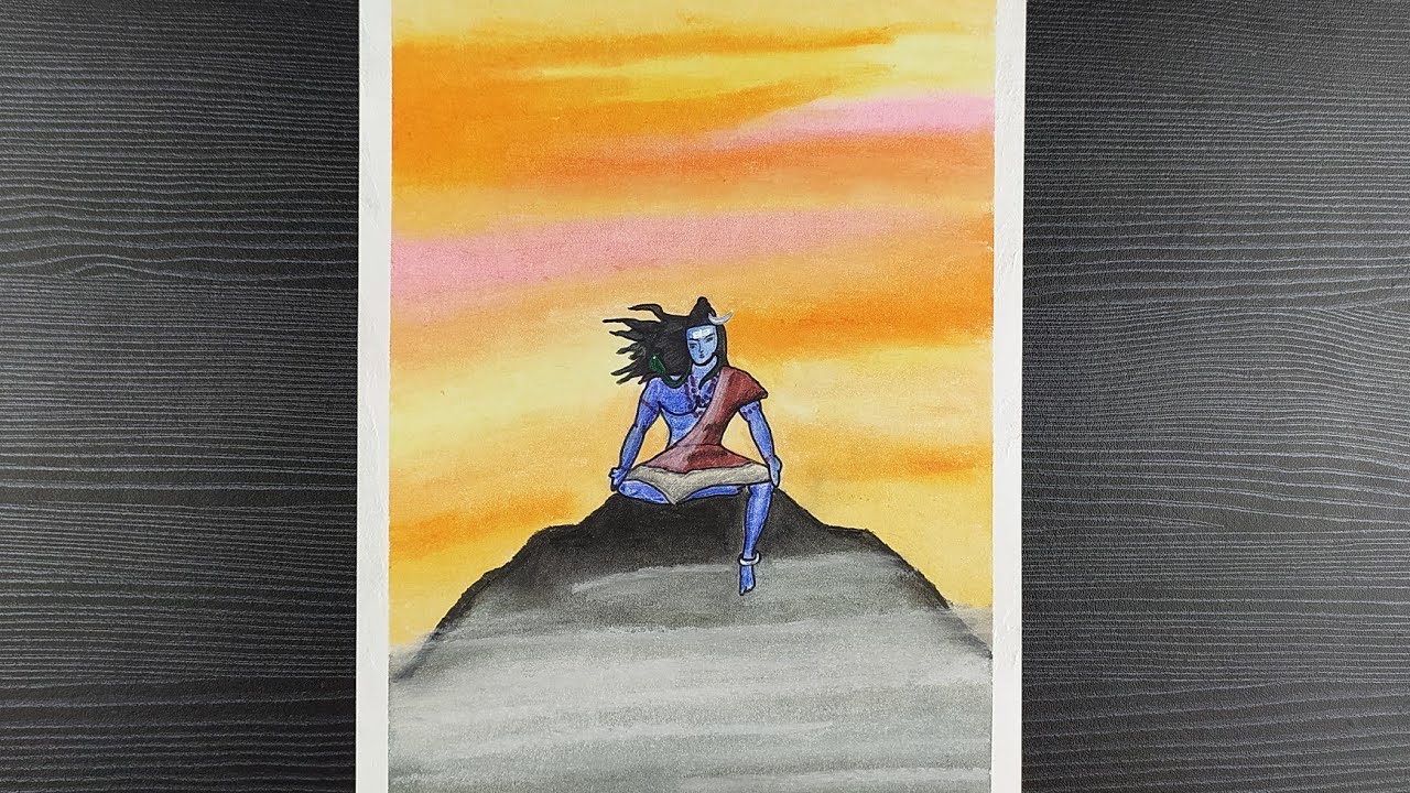 Shivji Oil Pastel Painting || How To Draw Shivji Drawing Step by Step ...