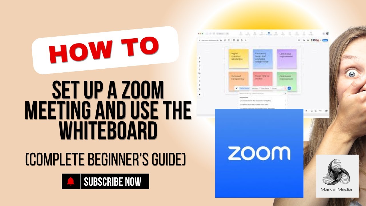 How to Set Up a Zoom Meeting and use the Whiteboard (Complete Beginner ...