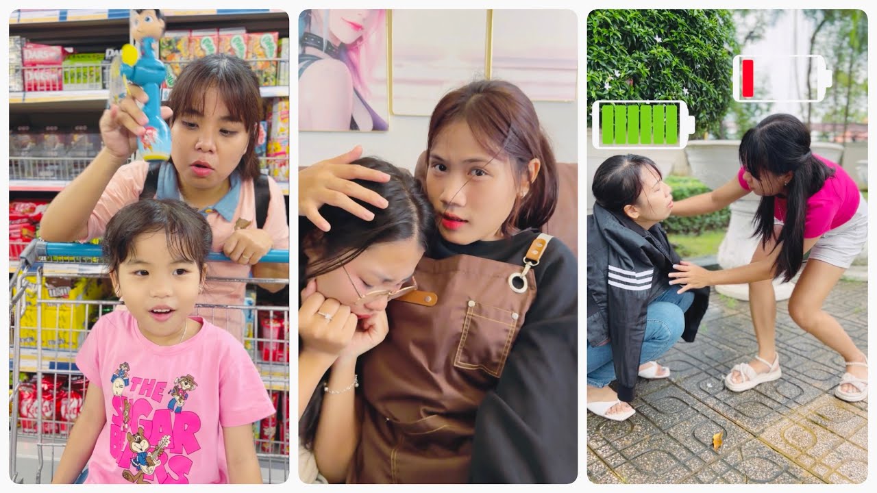 Daughter and Mother choose left or right 🤣👧🏻💋 Linh Nhi Shorts - YouTube